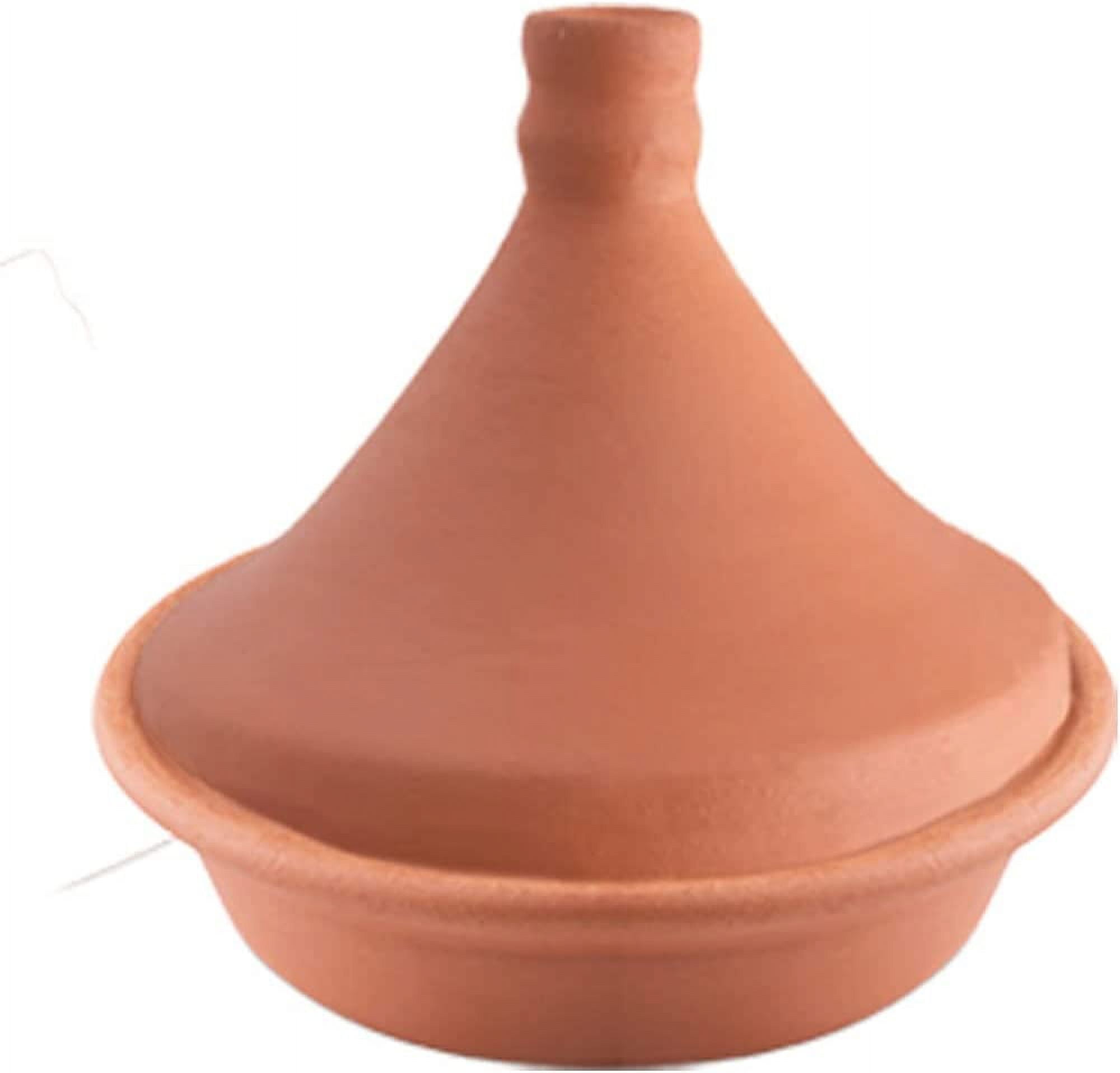 Turkish Handmade Clay Tagine Pot, Lead-Free Earthenware for Stovetop ...