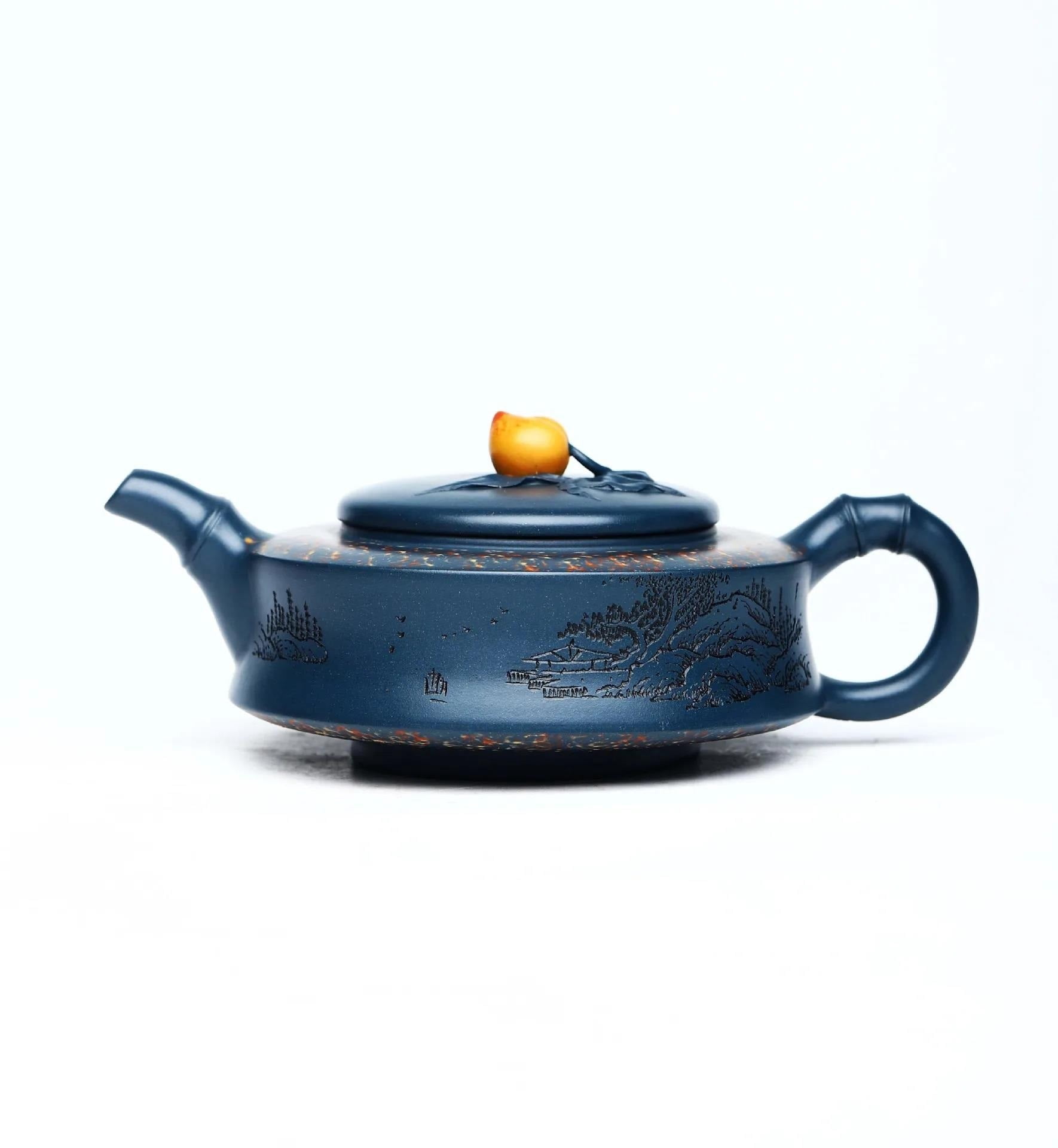 Handmade Clay Teapot Collection Celestial Clay Fairy Peach Kung Fu Tea Set Chinese Teapot 350ml ...