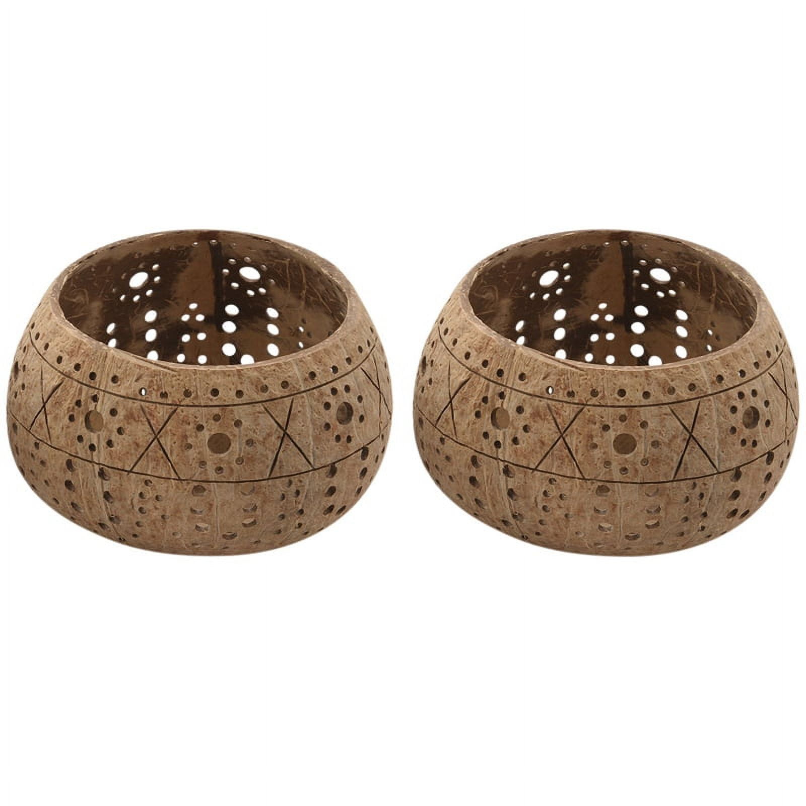 Handmade Coconut Shell Candle Holder for Tealight Pillar,Storage Bowl ...