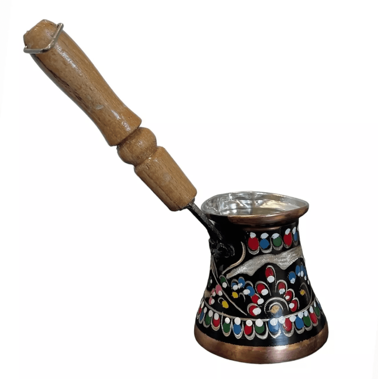 Handmade Copper Coffee Pot With Wooden Handle (Cezve) Large 1: 10.8 fl ...
