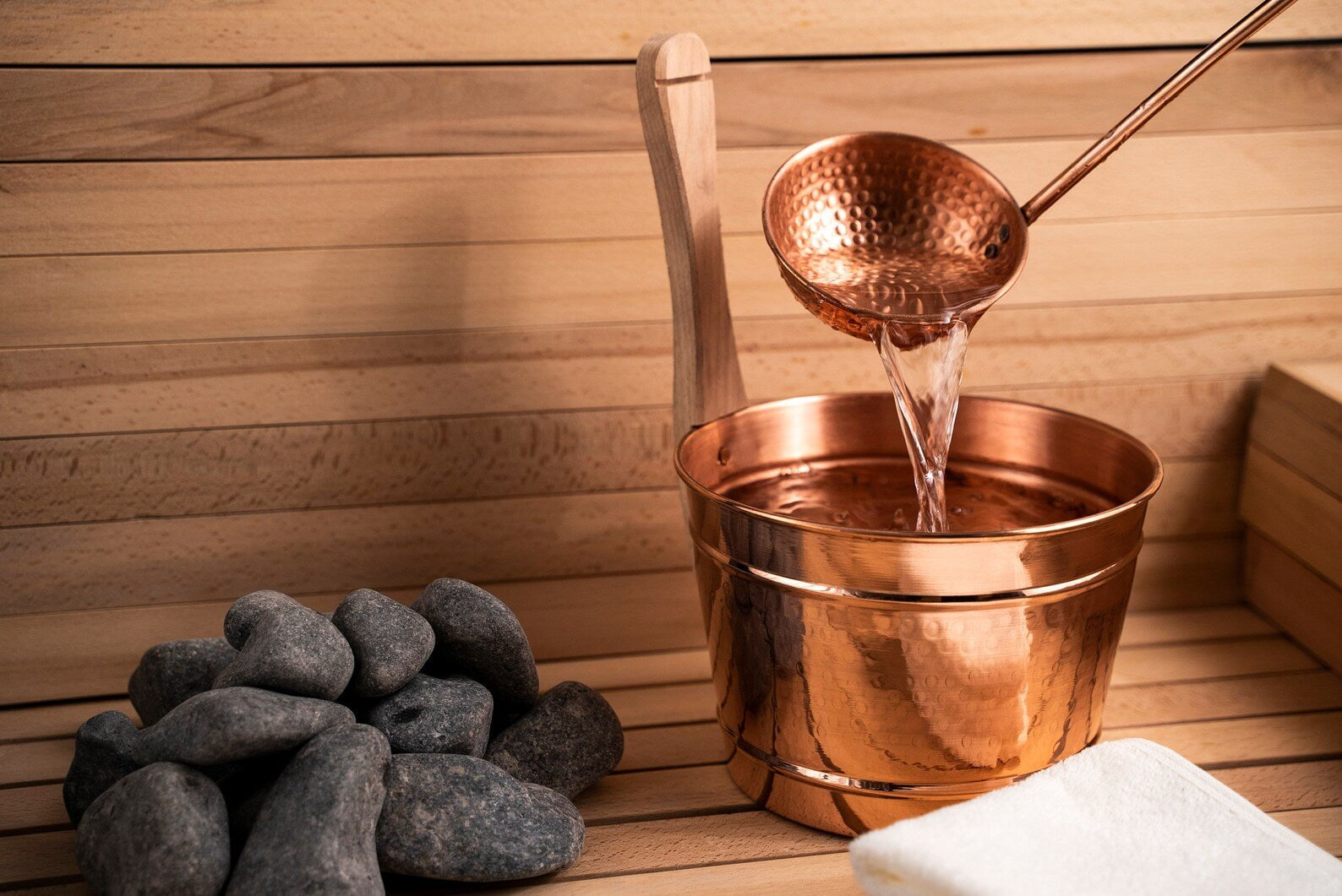 Handmade Copper Sauna Bucket & Ladle Set – Luxury Spa & Hammam ...