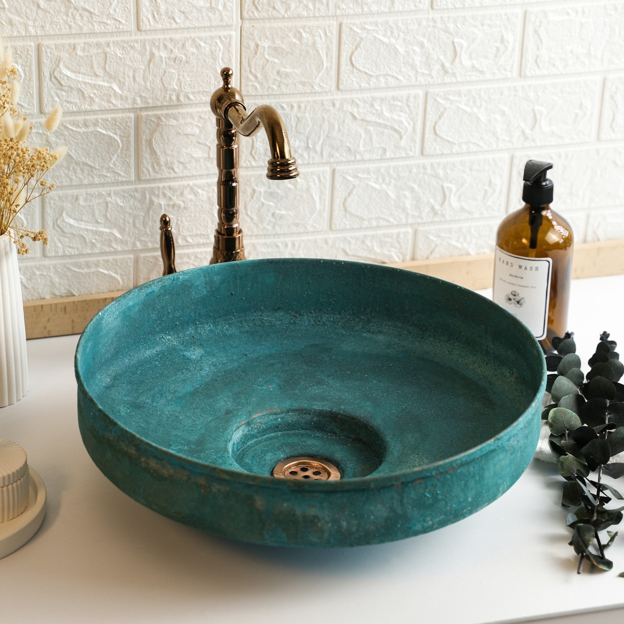 Handmade Copper Vanity Vessel Sink | Hammered Solid Copper Bathroom and ...