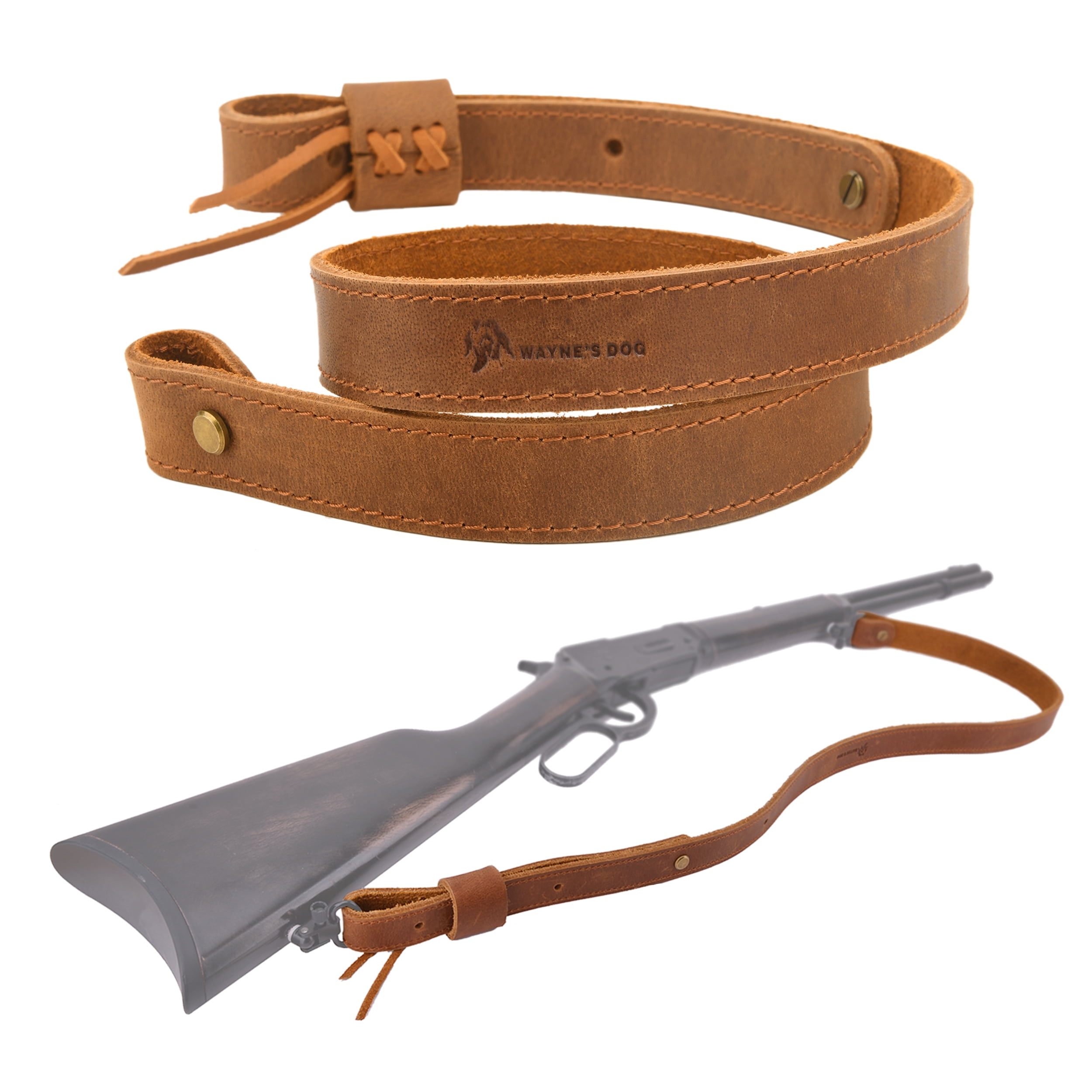 Handmade Cowhide Leather 1 Inch Wide Shotgun Strap Rifle Sling Soft ...