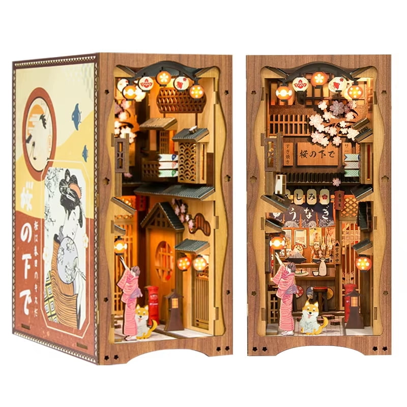 Handmade Craft Japanese Theme Sakura Theme Diy Book Nook With Light ...