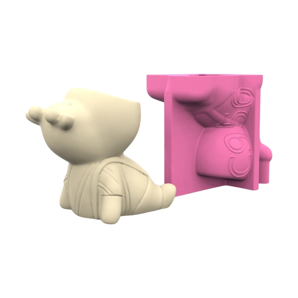 Handmade Craft Silicone Mold Concrete Pots Moulds Cartoon Animal Shape ...