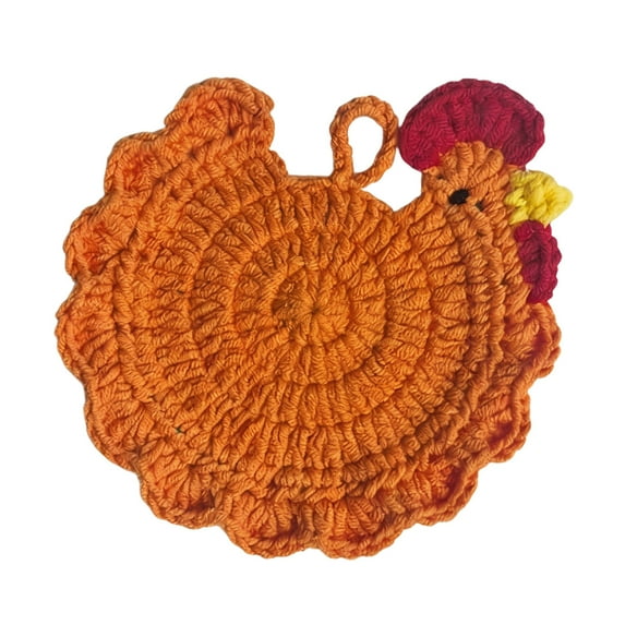 Handmade Crochet Chicken Coasters Funny Cute Animal-Themed Drink ...
