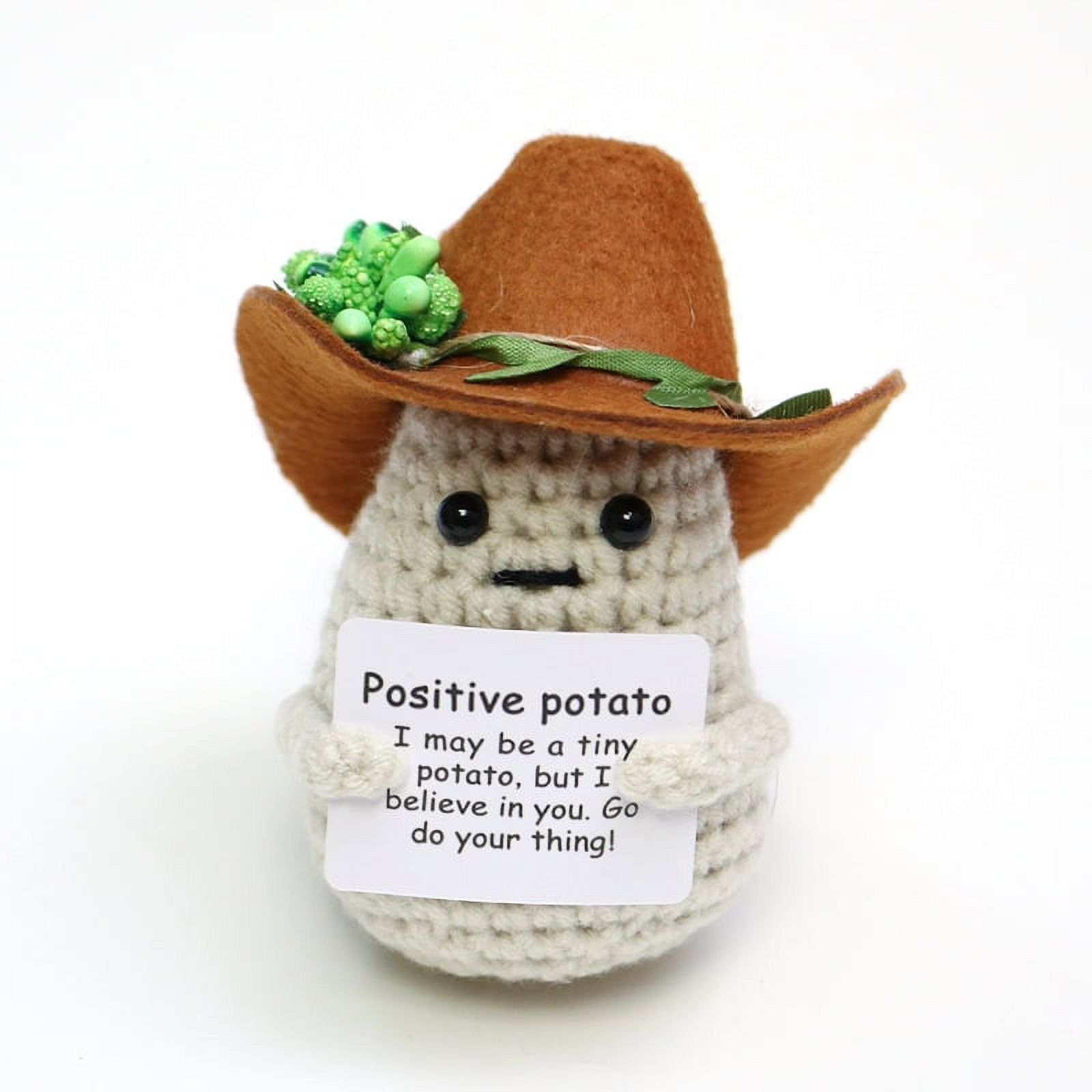 Handmade Crochet Cowboy Hat Potato Positive Gifts,Emotional Uplifting ...