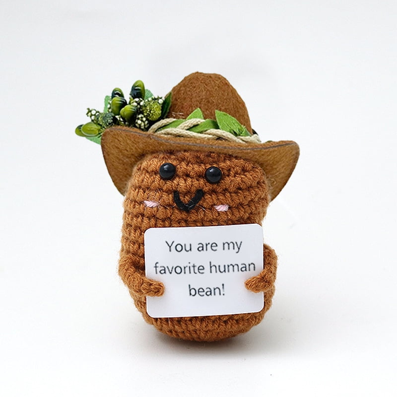 Handmade Crochet Cowboy Hat Potato Positive Gifts,Emotional Uplifting ...