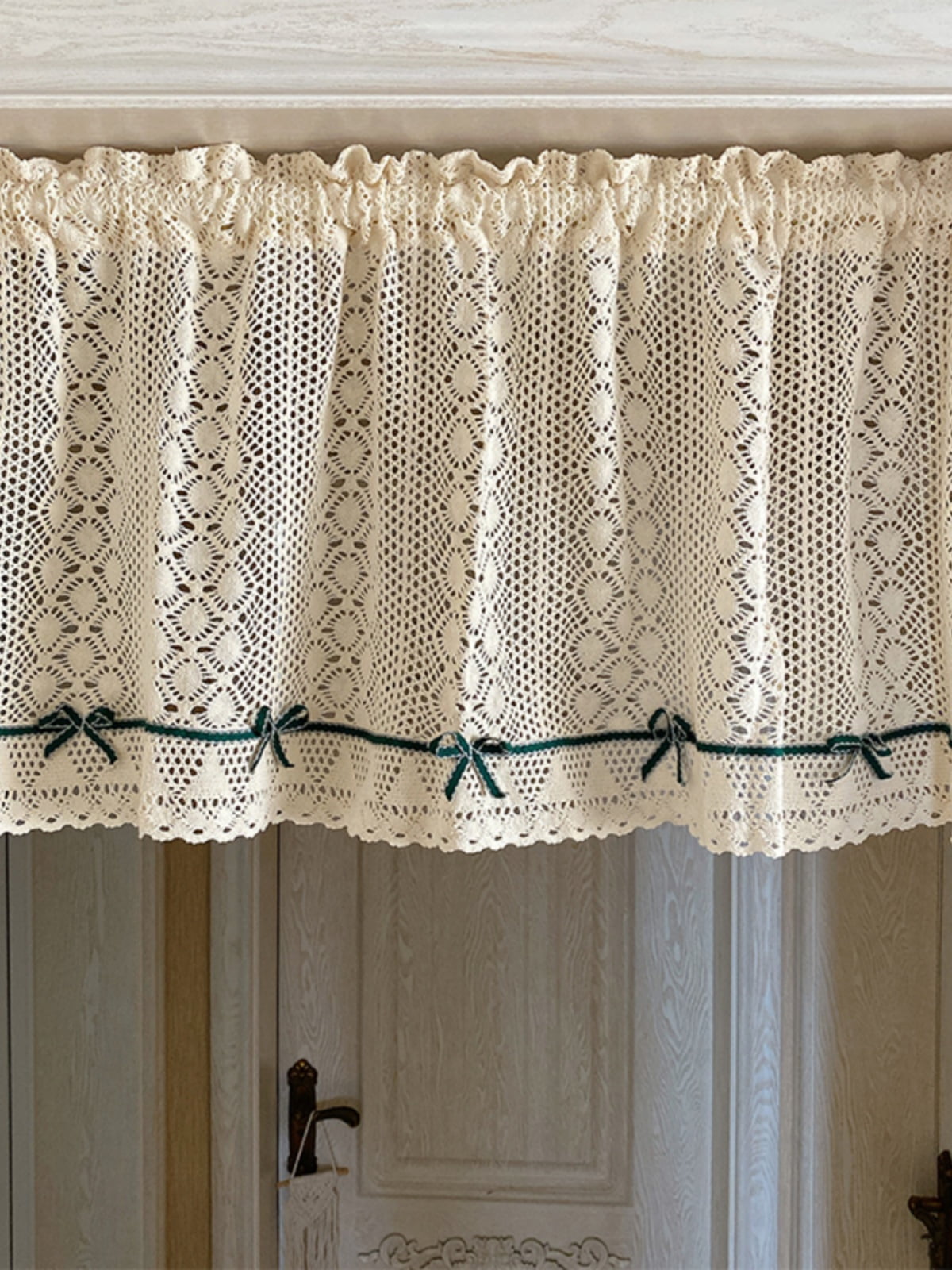 Handmade Crochet Curtain Tiers for Coffee Decor Rustic Boho Curtain ...