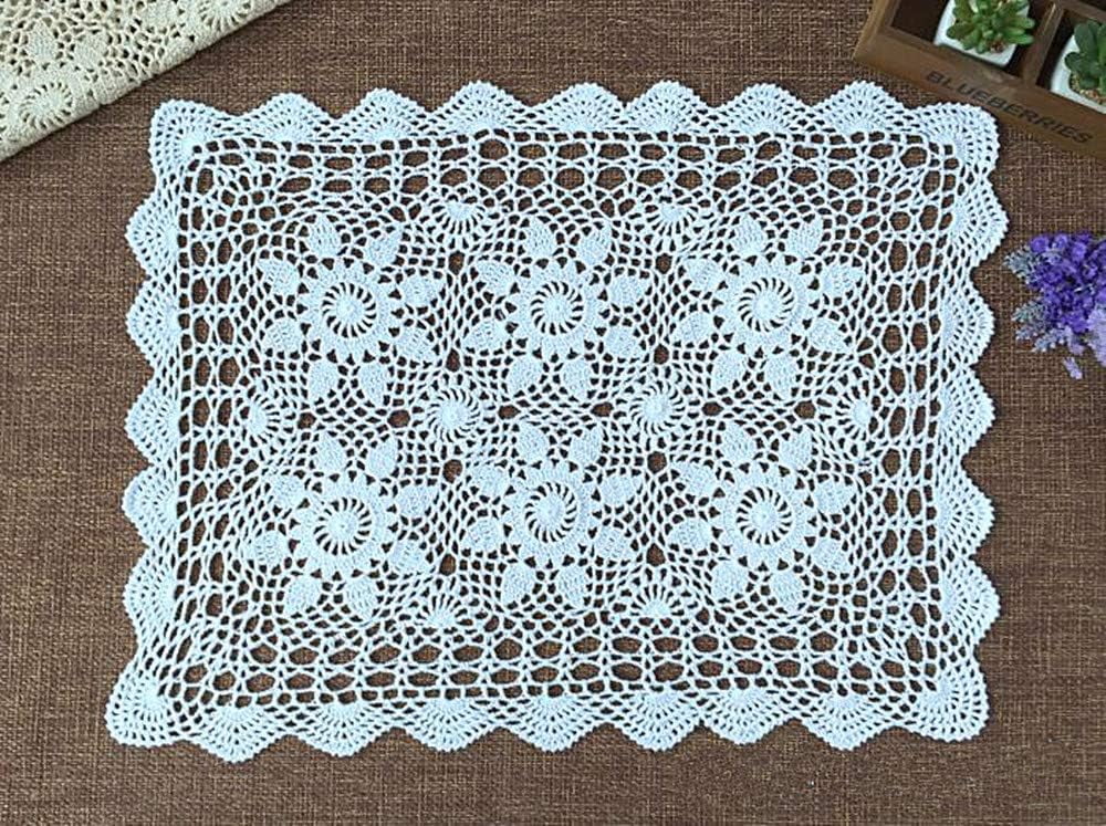 Handmade Crochet Dining Table Placemats Lace Table Runner Rectangular ...