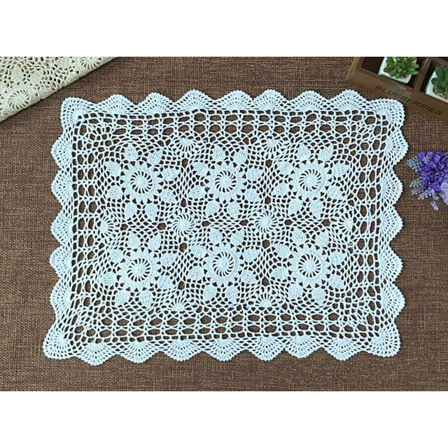 Handmade Crochet Dining Table Placemats Lace Table Runner Rectangular ...