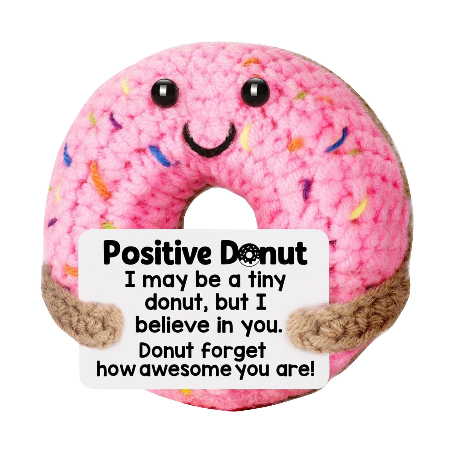 Handmade Crochet Donut with Positive Card - Sweet Mom Gift from ...