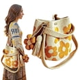 Handmade Crochet Flower Tote Bag, Boho Floral Knit Crossbody Shoulder ...