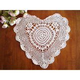 Handmade Crochet Lace Heart Shape Traycloths Doilies, 10-inch, White ...