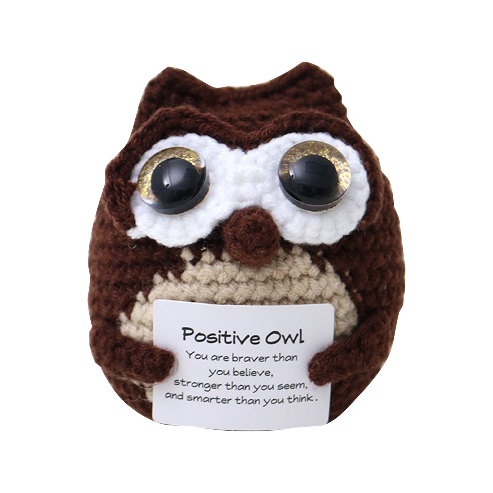 Handmade Crochet Plush Toy with Motivational Message, Positive Energy ...