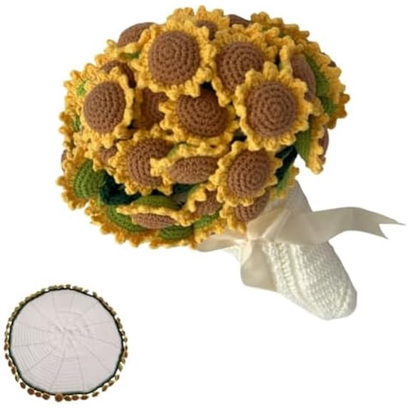 Handmade Crochet Rose Bouquet Blanket,Romantic Knitted Rose Floral ...