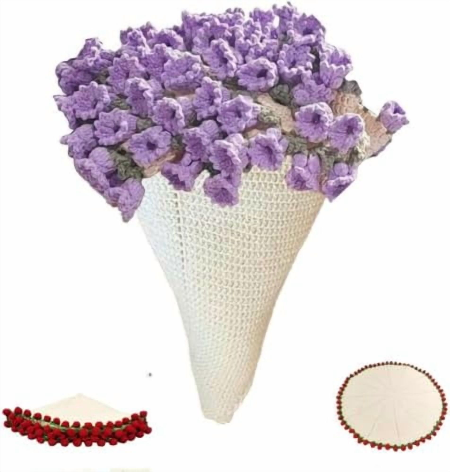 Handmade Crochet Rose Bouquet Blanket,Romantic Knitted Rose Floral ...