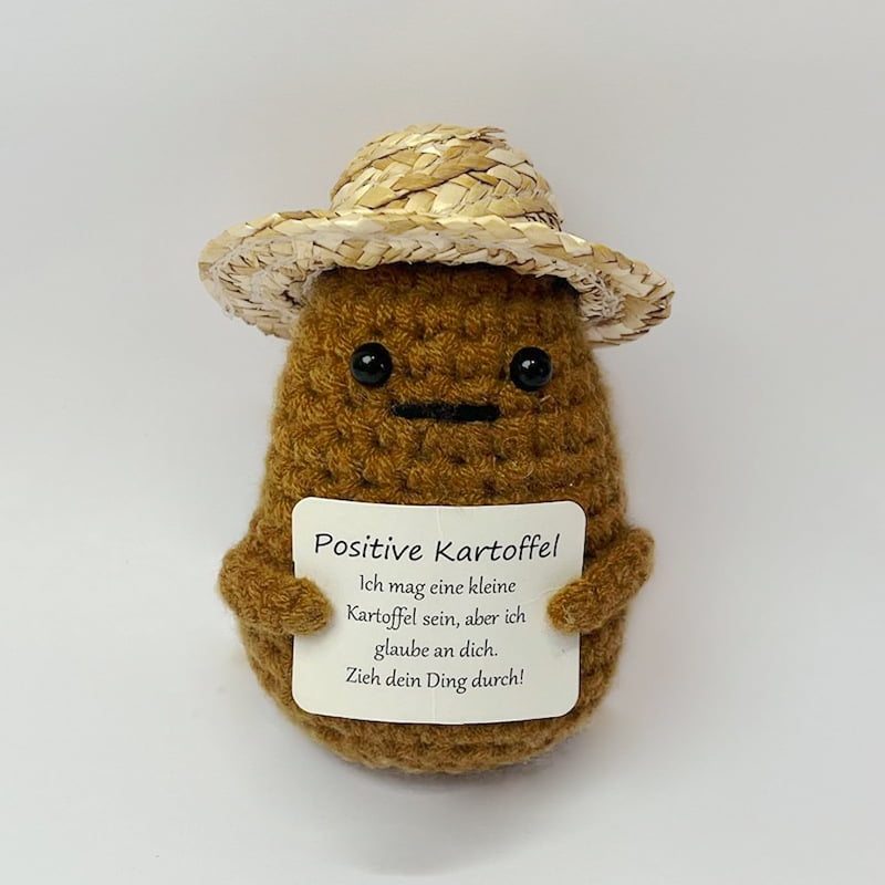 Handmade Crochet Straw Hat Potato Positive Gift,Emotional Uplifting ...