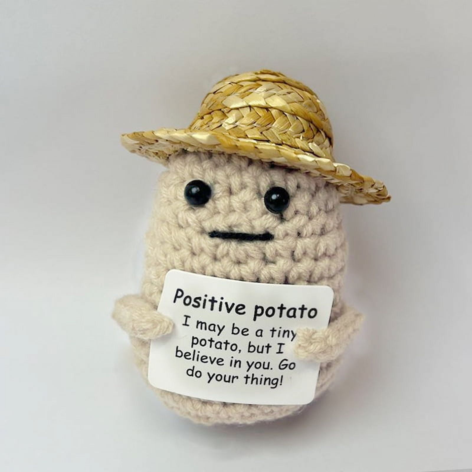 Handmade Crochet Straw Hat Potato Positive Gifts,Emotional Uplifting ...