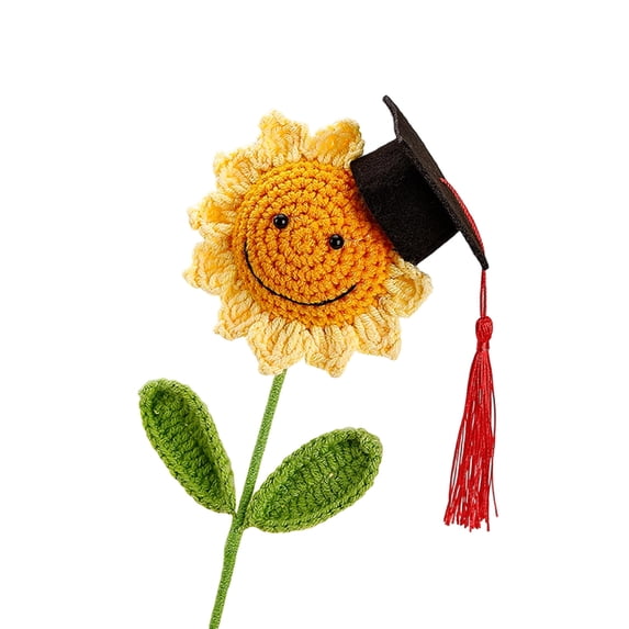 Handmade Crochet Sunflower Bouquet Artificial Flower with Smiling Face ...