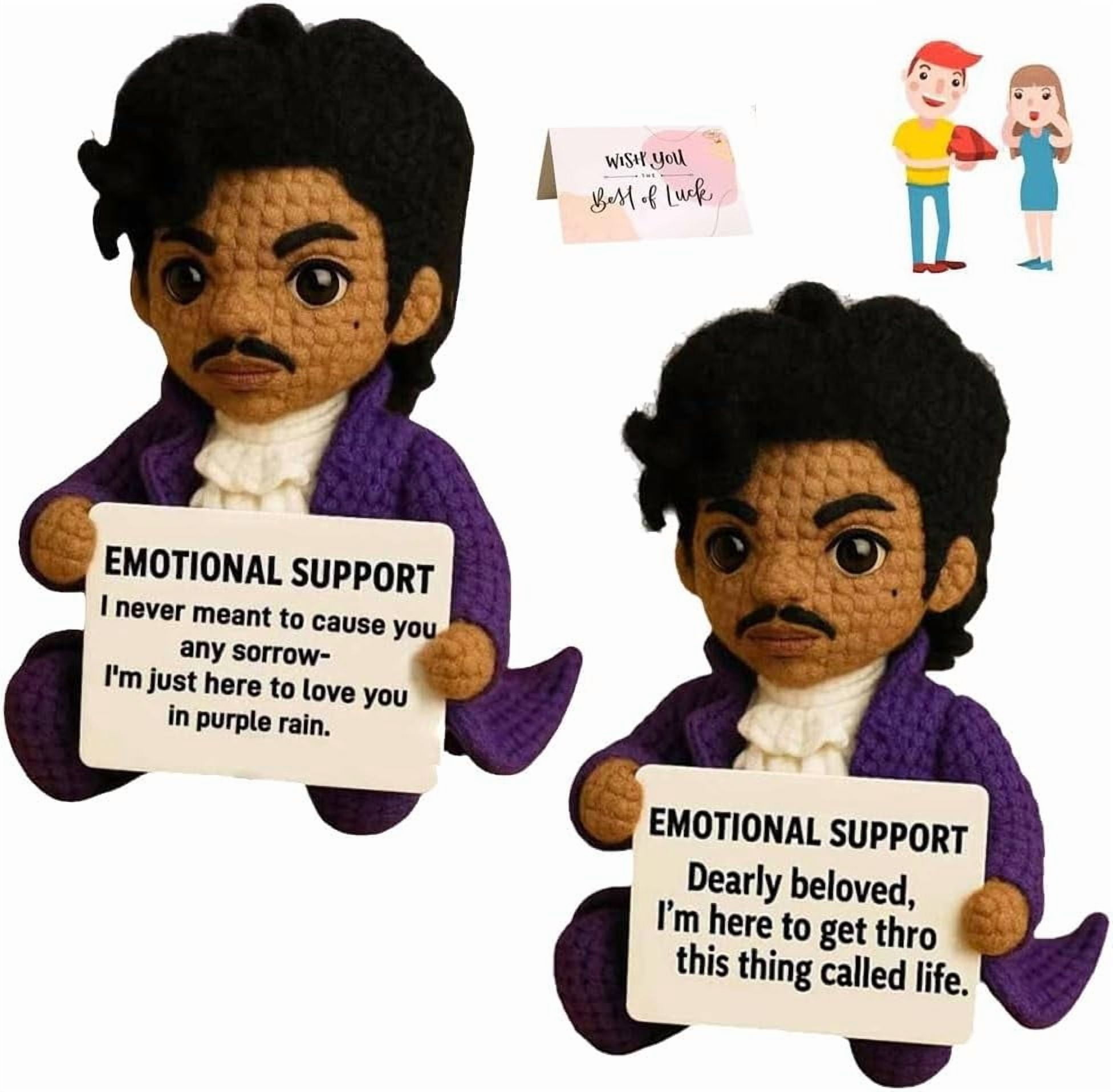 Handmade Crocheted Emotional Support Doll, Adorable Purple-Themed ...