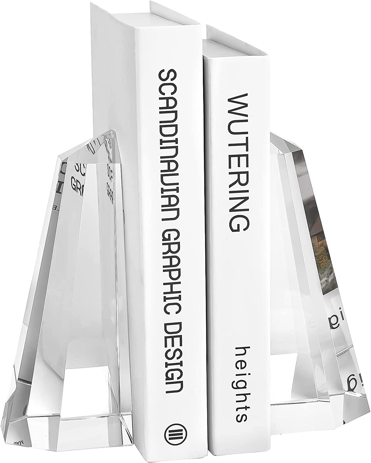 Handmade Crystal Bookends Half-Obelisk Design, 1 Pair of Decorative ...