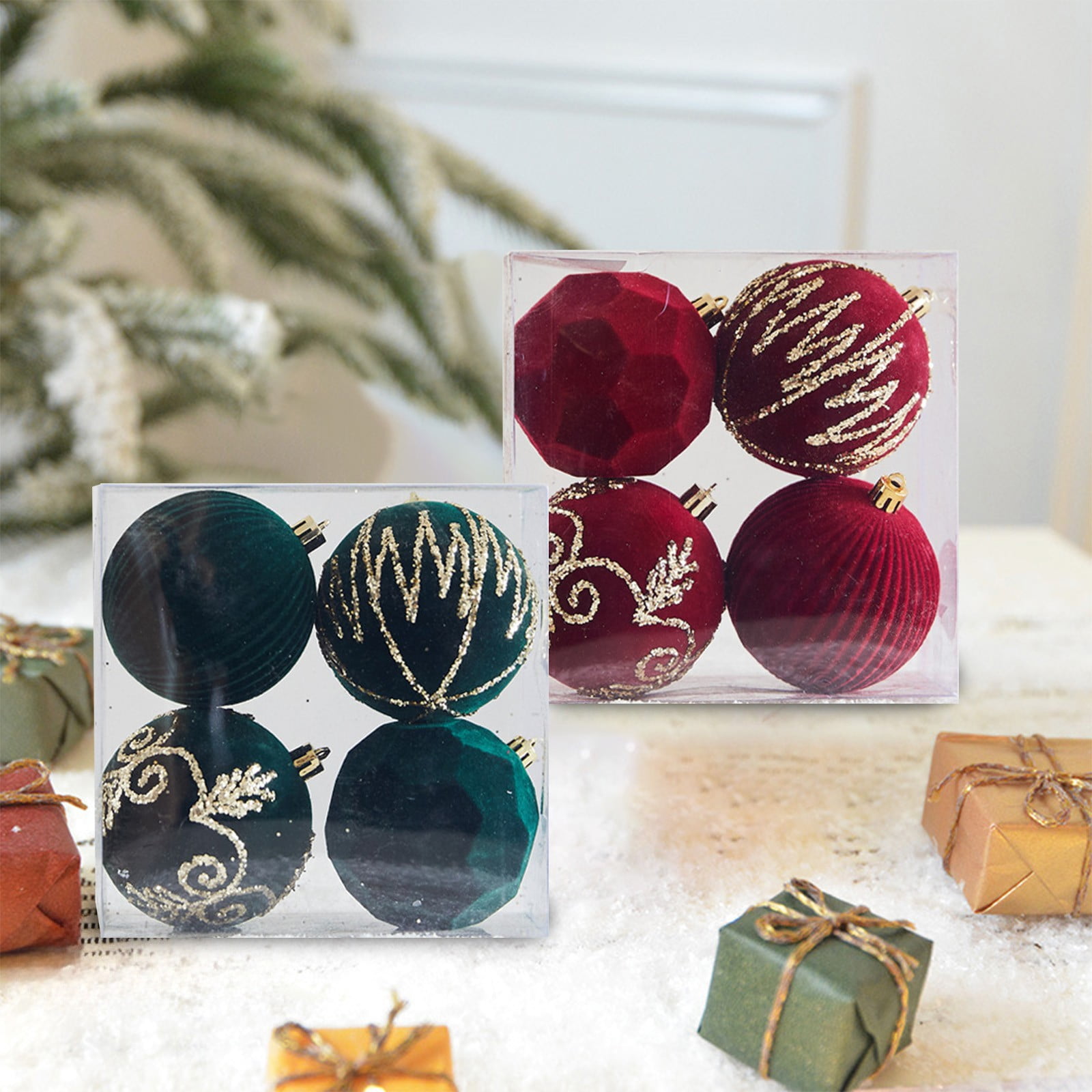 Handmade DIY Christmas diamond flocking ball decorations for hanging ...