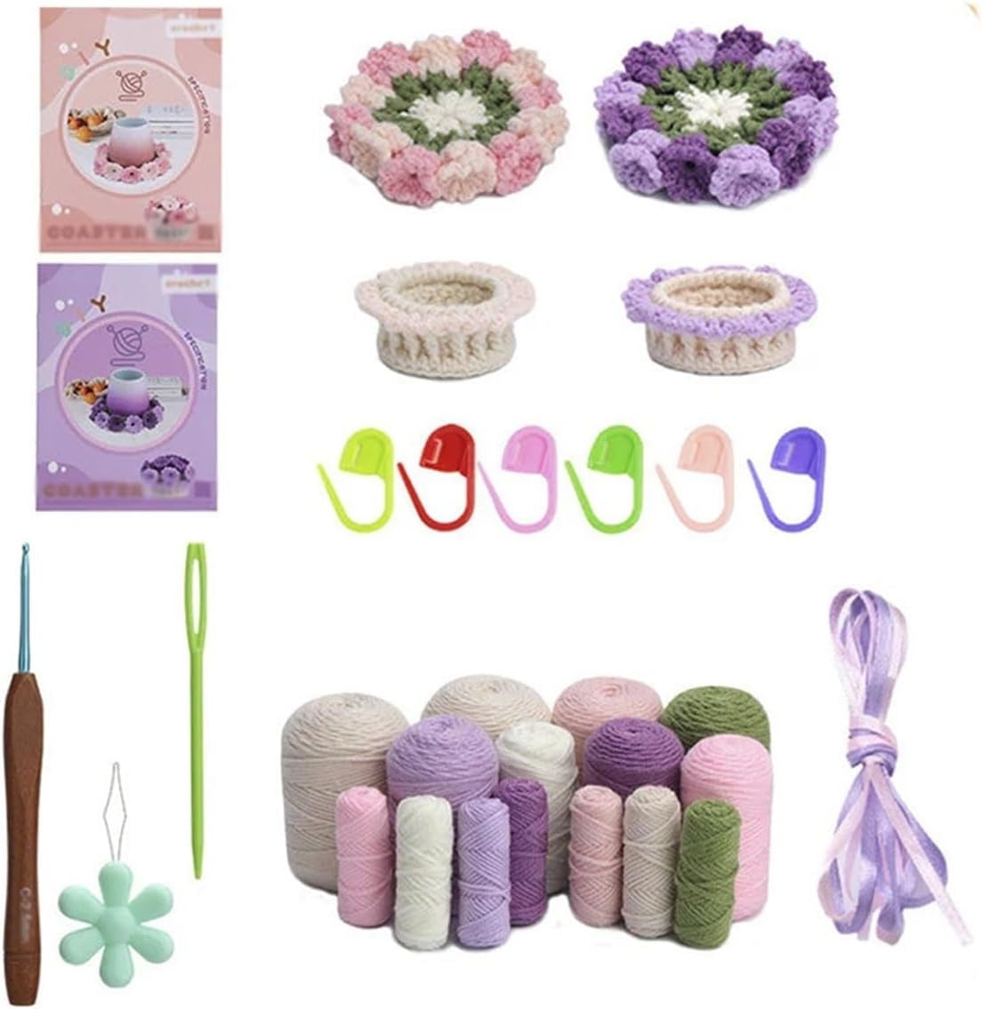 Handmade DIY Lily of The Valley Coasters, 3D Flower Crochet Coaster ...