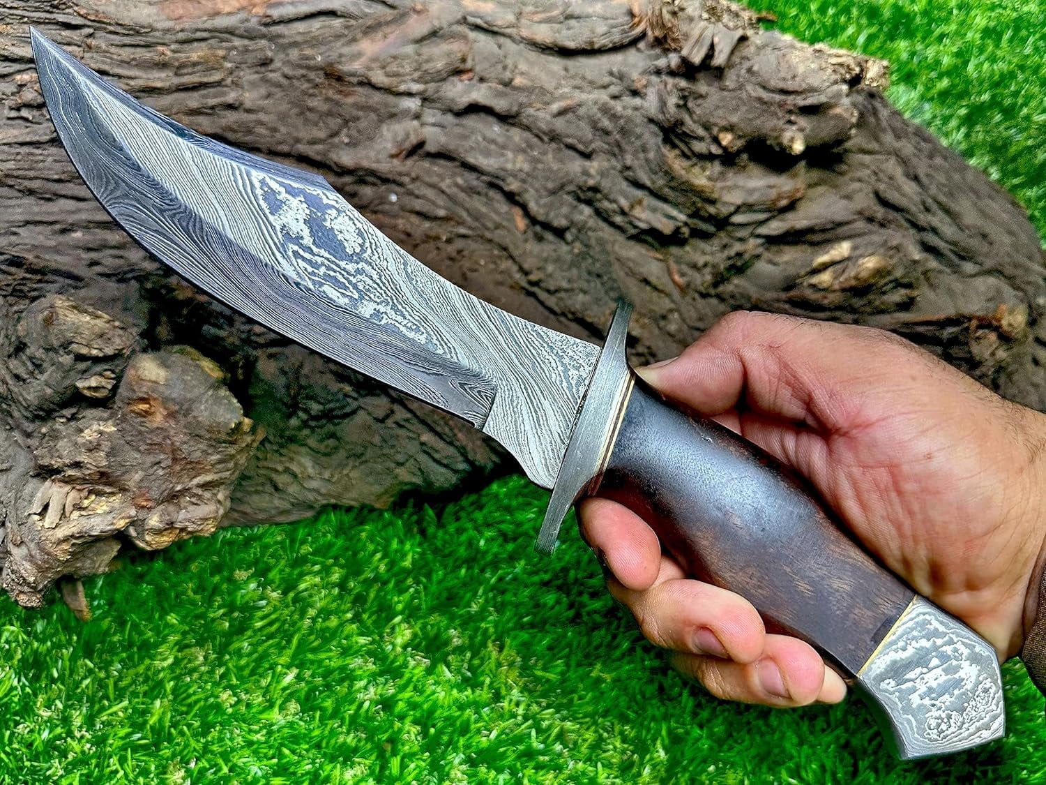 Handmade Damascus Steel 13 Inches Bowie Knife - Solid Perfect Grip ...