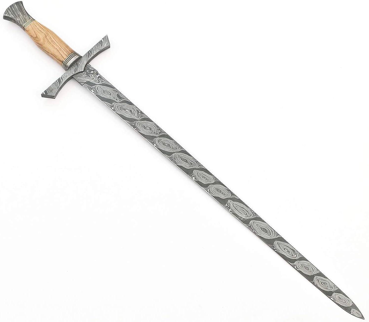 Handmade Damascus Sword Full Tang Viking Sword, Short Sword with Sheath ...
