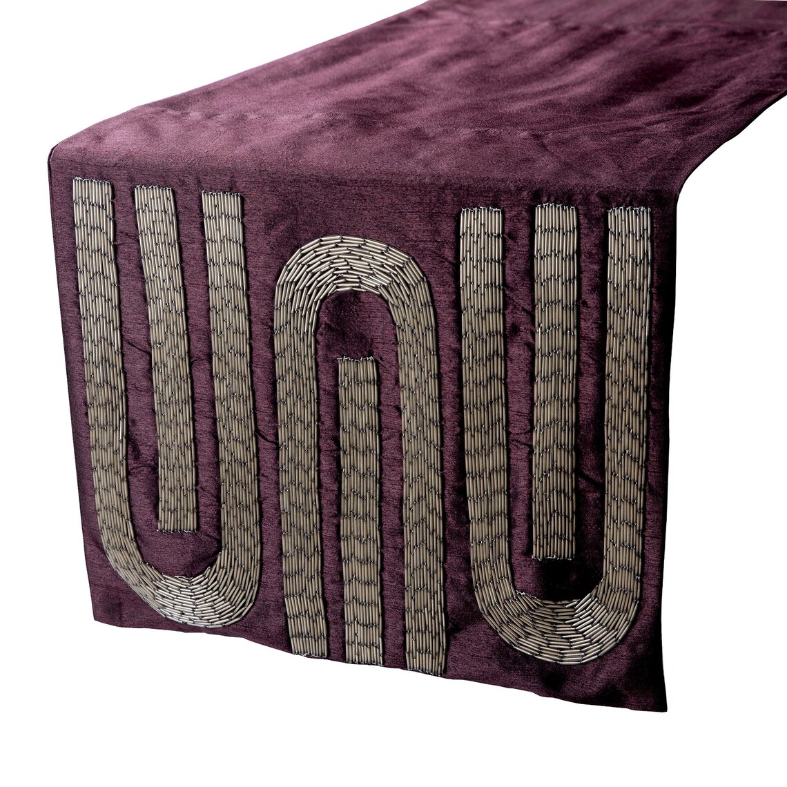 Handmade Decorative Table Runner Purple, Silver, 14 inch wide x 60 inch ...