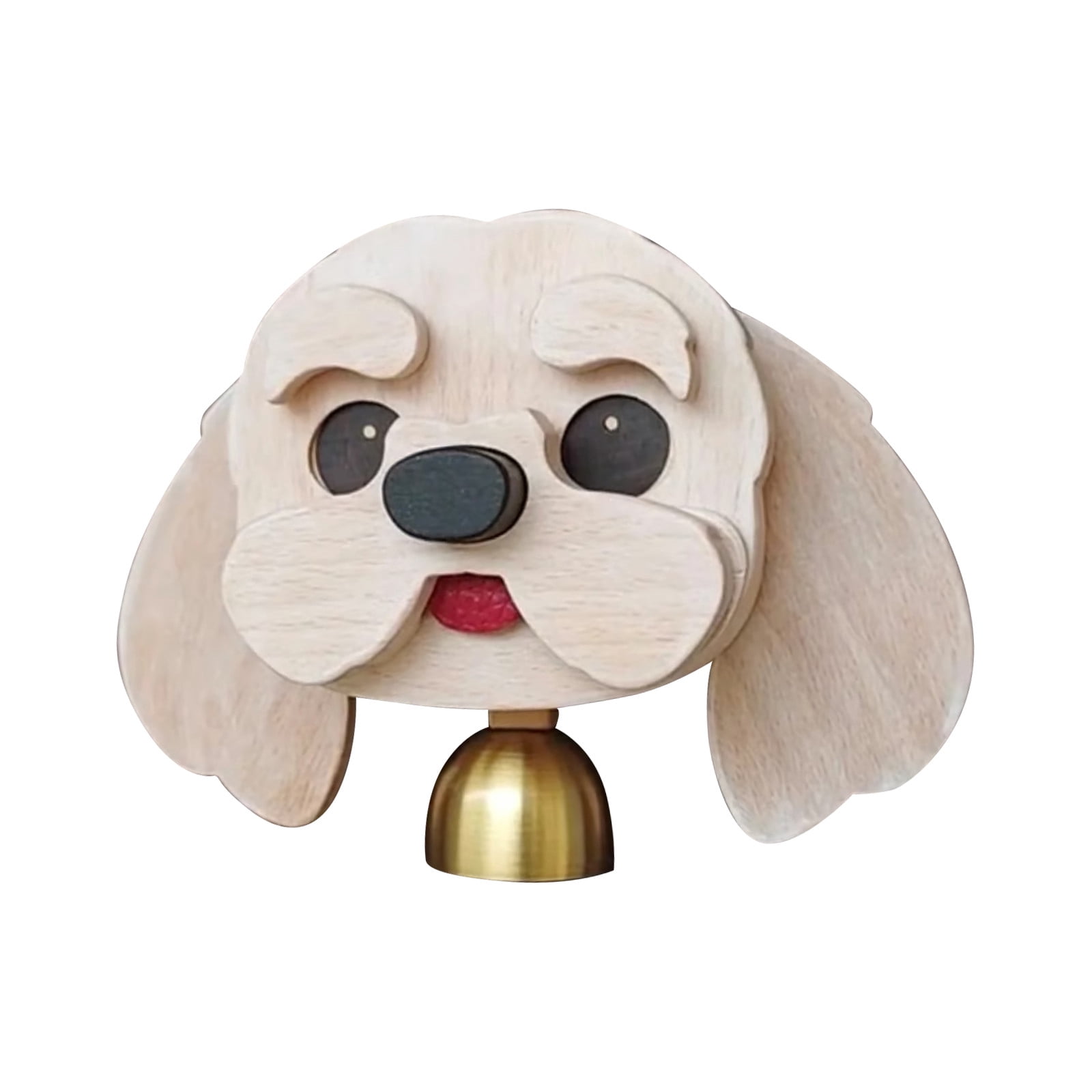 Handmade Dog Doorbell, Cute Wooden Puppy Shape Wind Chime with Brass ...