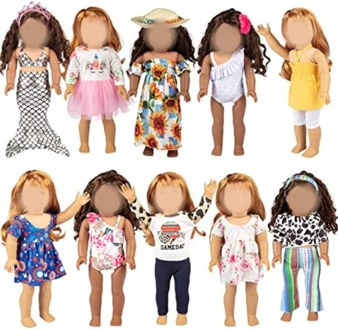 Handmade Doll Clothes (10 Different Outfits) Compatible w American 18 ...