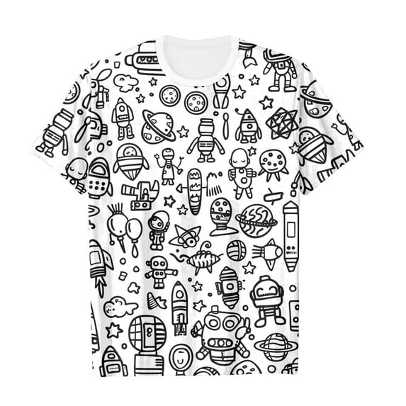Handmade Doodle Art Tee for Girls Sketch Design DIY Craft Activity ...