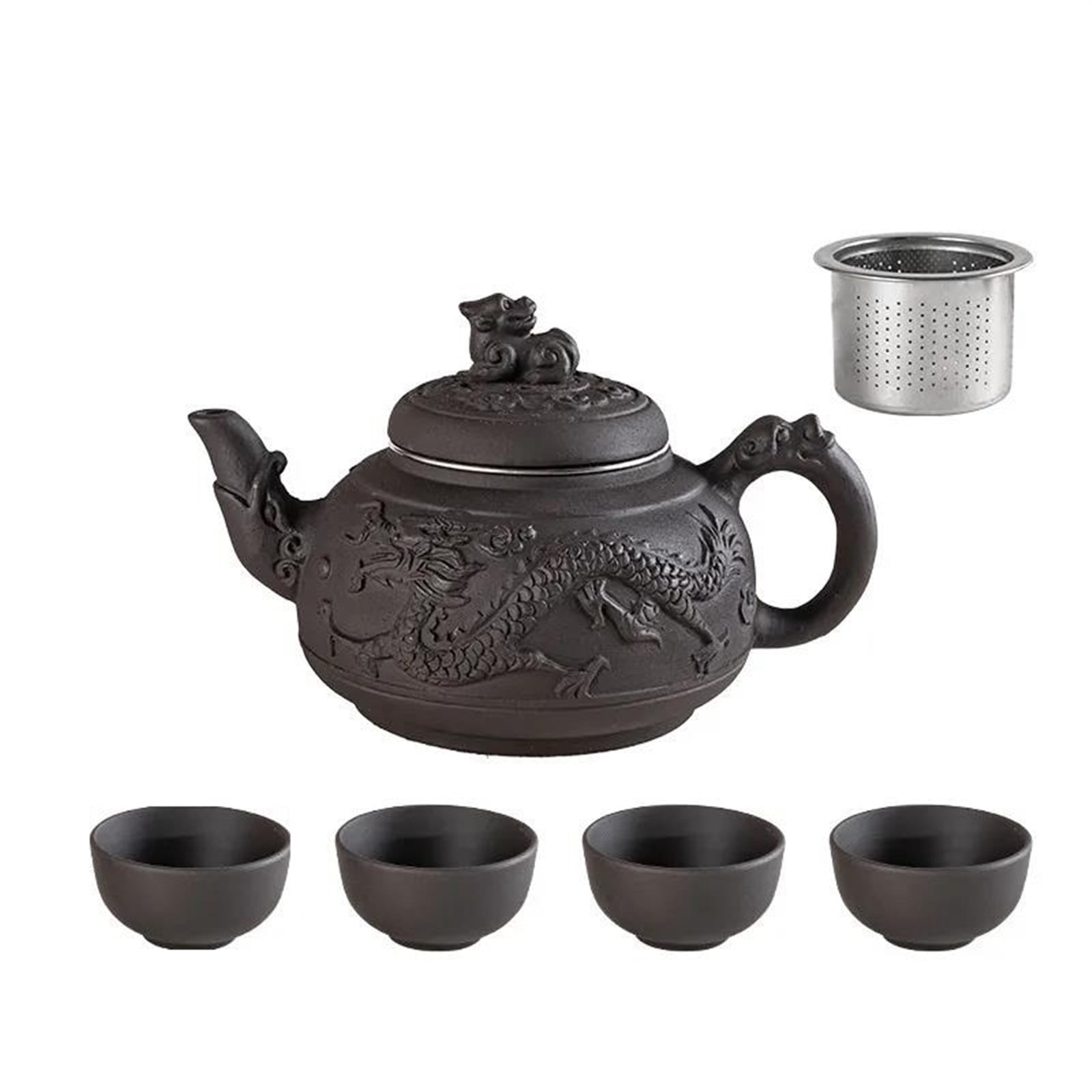 Handmade Dragon Teapot With Filter Tea Infuser Strainer Teacup Kettle ...