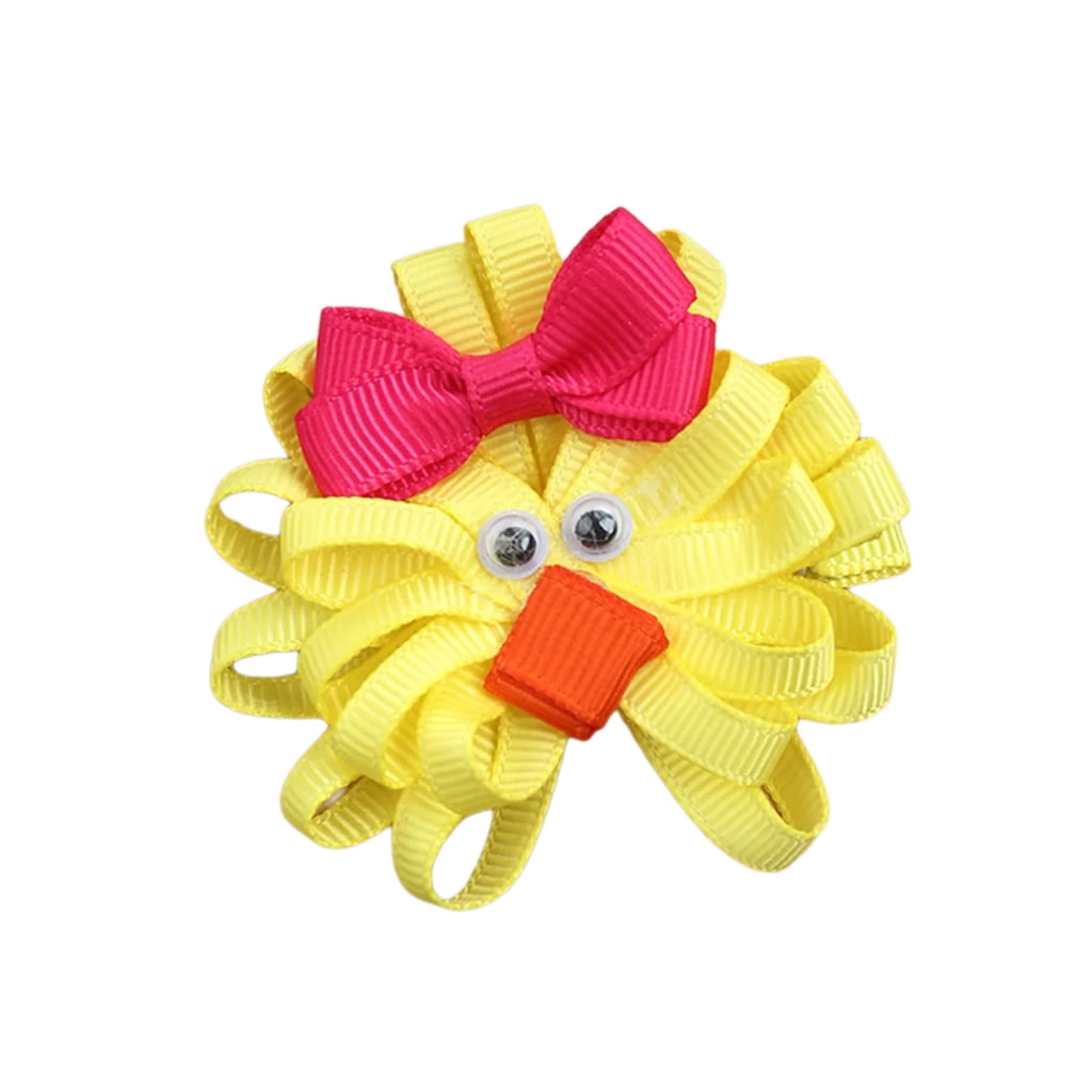Handmade Easter Chick/Bunnies Hair Clip Side Hair Barrette For Little ...