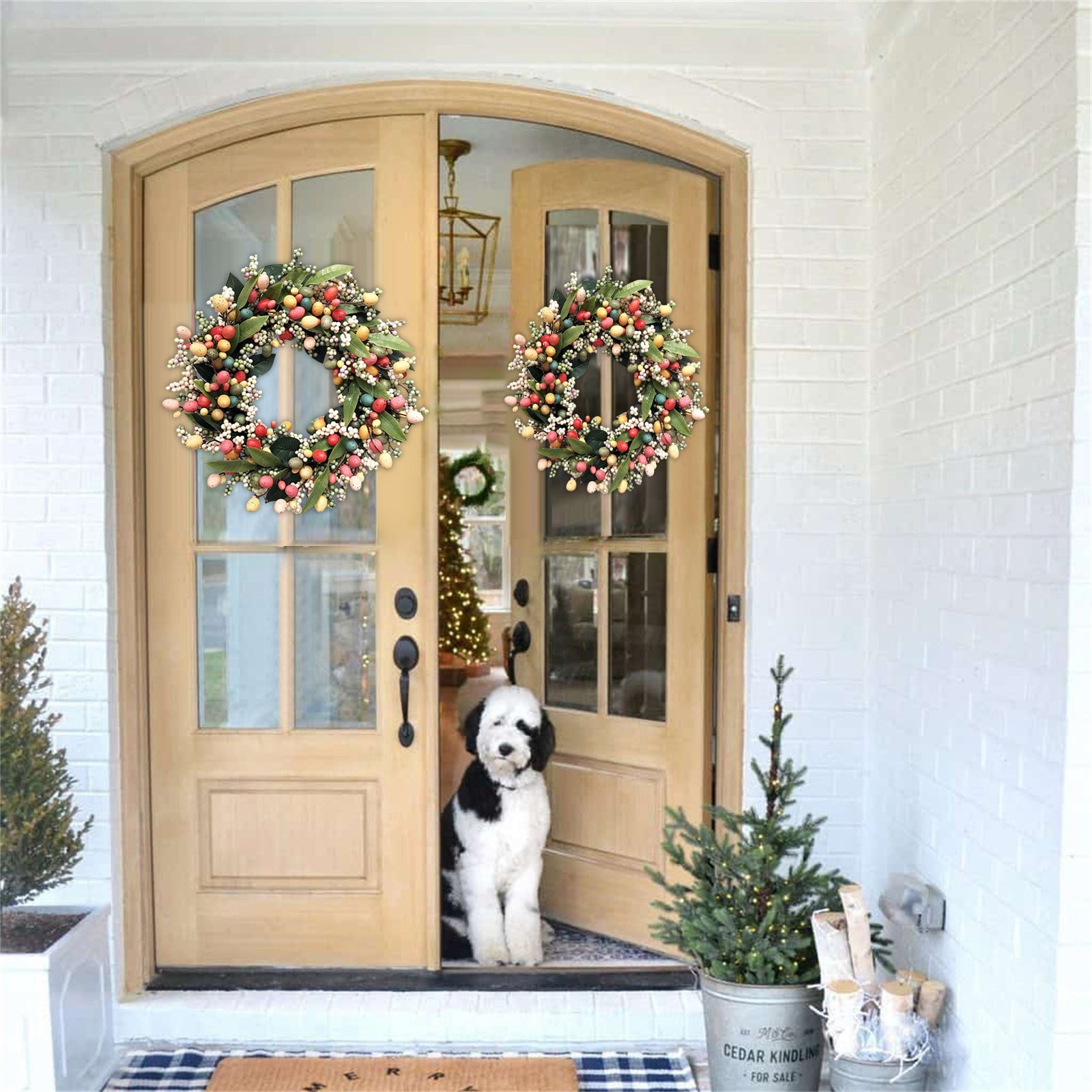 Handmade Easter Egg Garland 10FT Long Battery Operated Christmas Lights ...