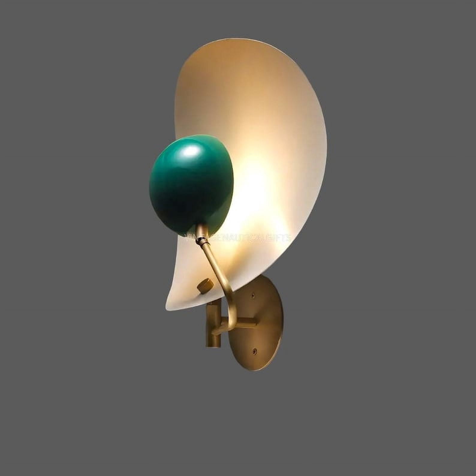 Hussain Crafts Mid-Century 1-Light Raw Brass Indoor Wall Sconce with ...