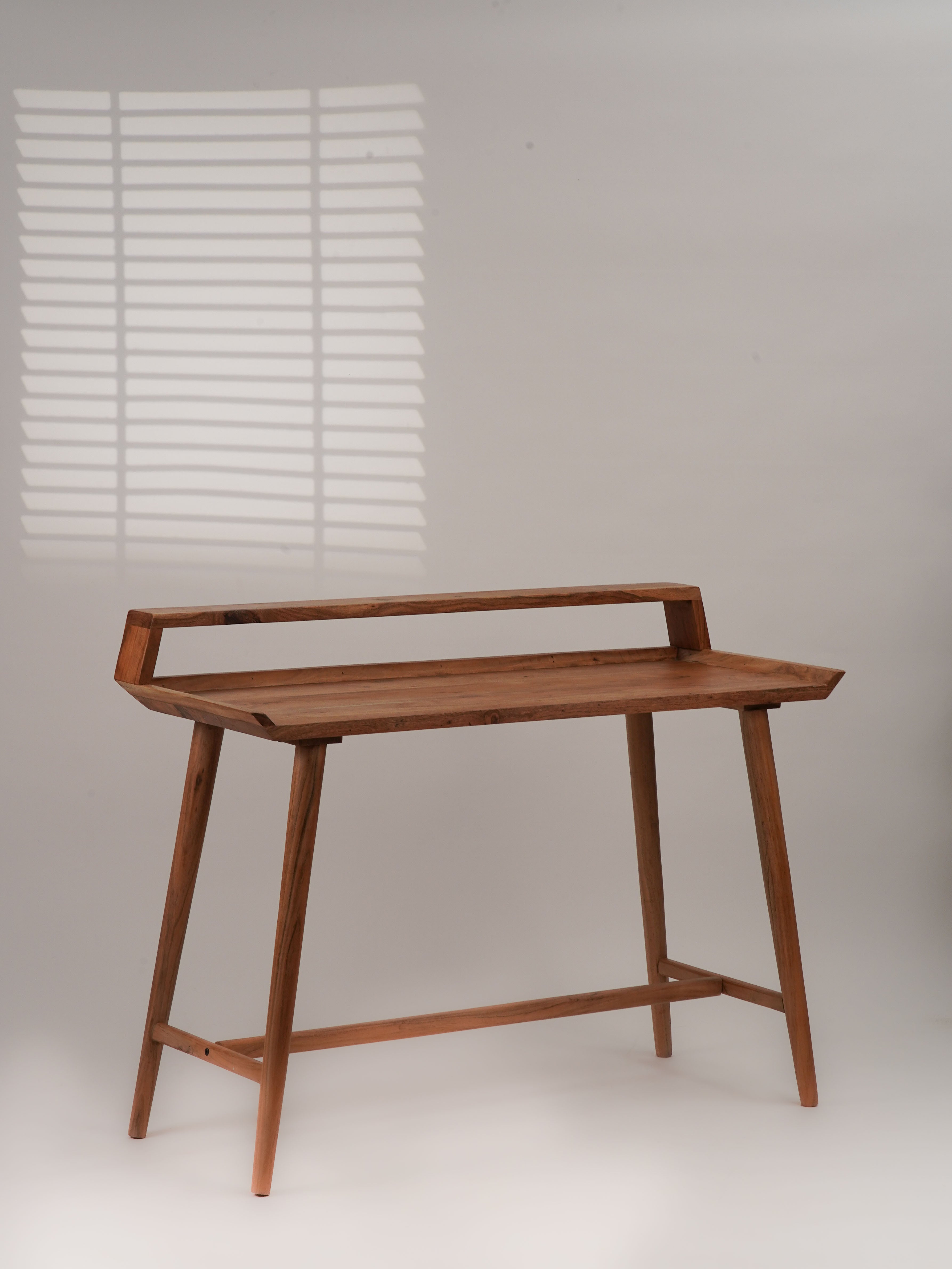 Handmade Eco-Friendly Vintage Acacia Wood Natural Black Rectangle Table ...