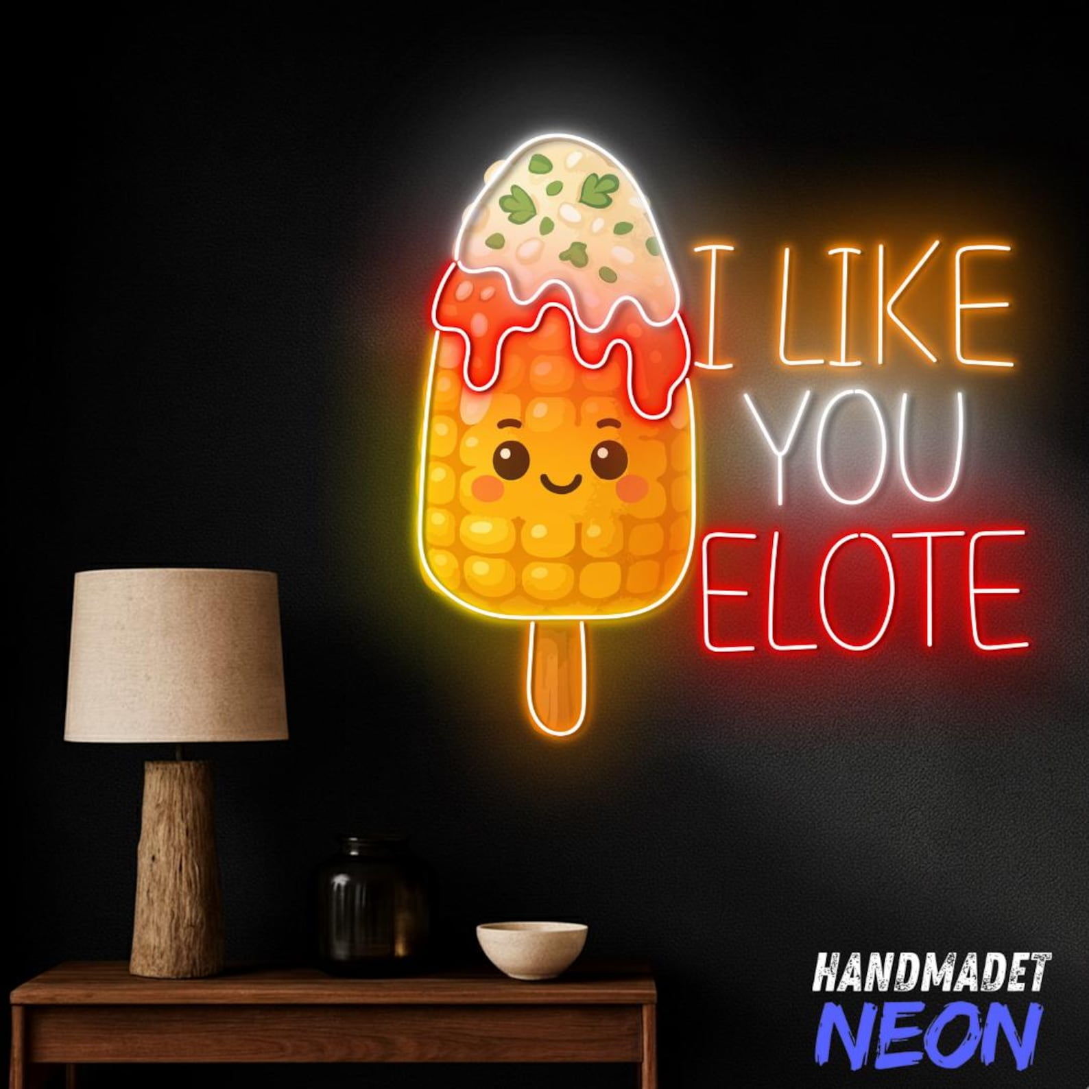 Handmade Elote Neon Sign For Dessert Shop Decor, Elote Lover Gift ...