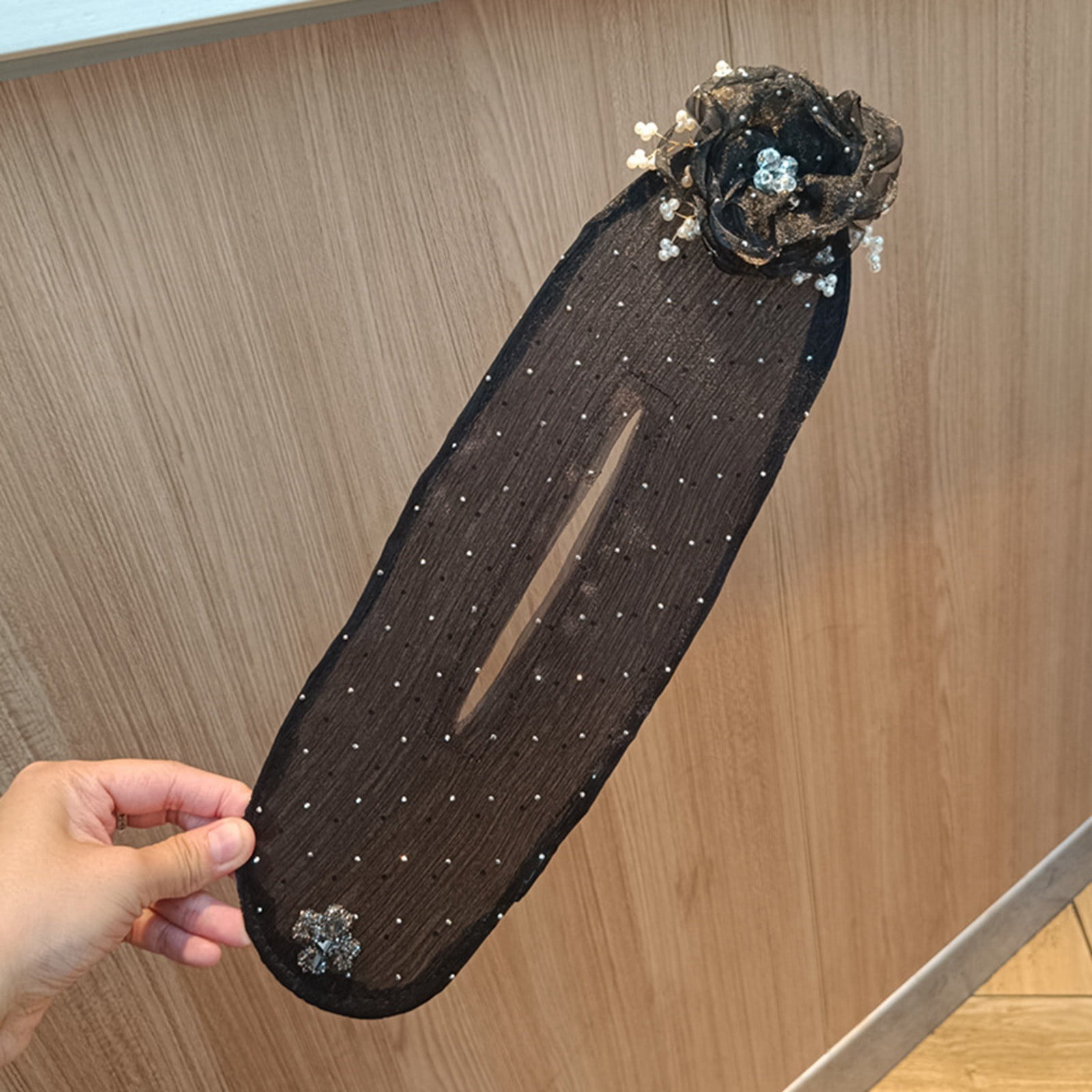 Handmade Embroidered Flower Bun Flower Bun Roller Lazy Curler Cozy Bun ...