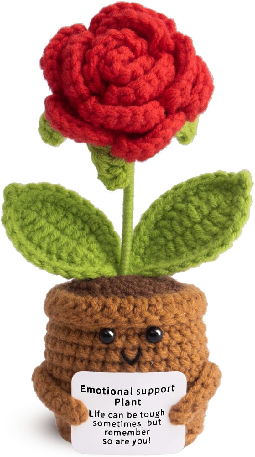 Handmade Emotional Support Crochet Flower - Inspirational Gift for ...