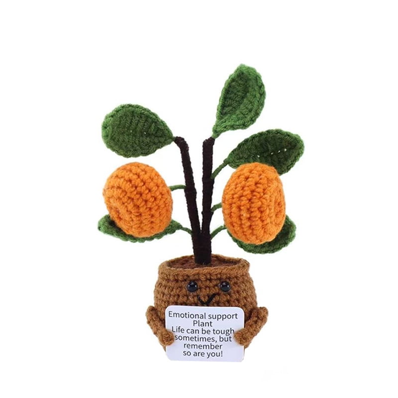 Handmade Emotional Support Positive Orange Tree Crochet Doll ...