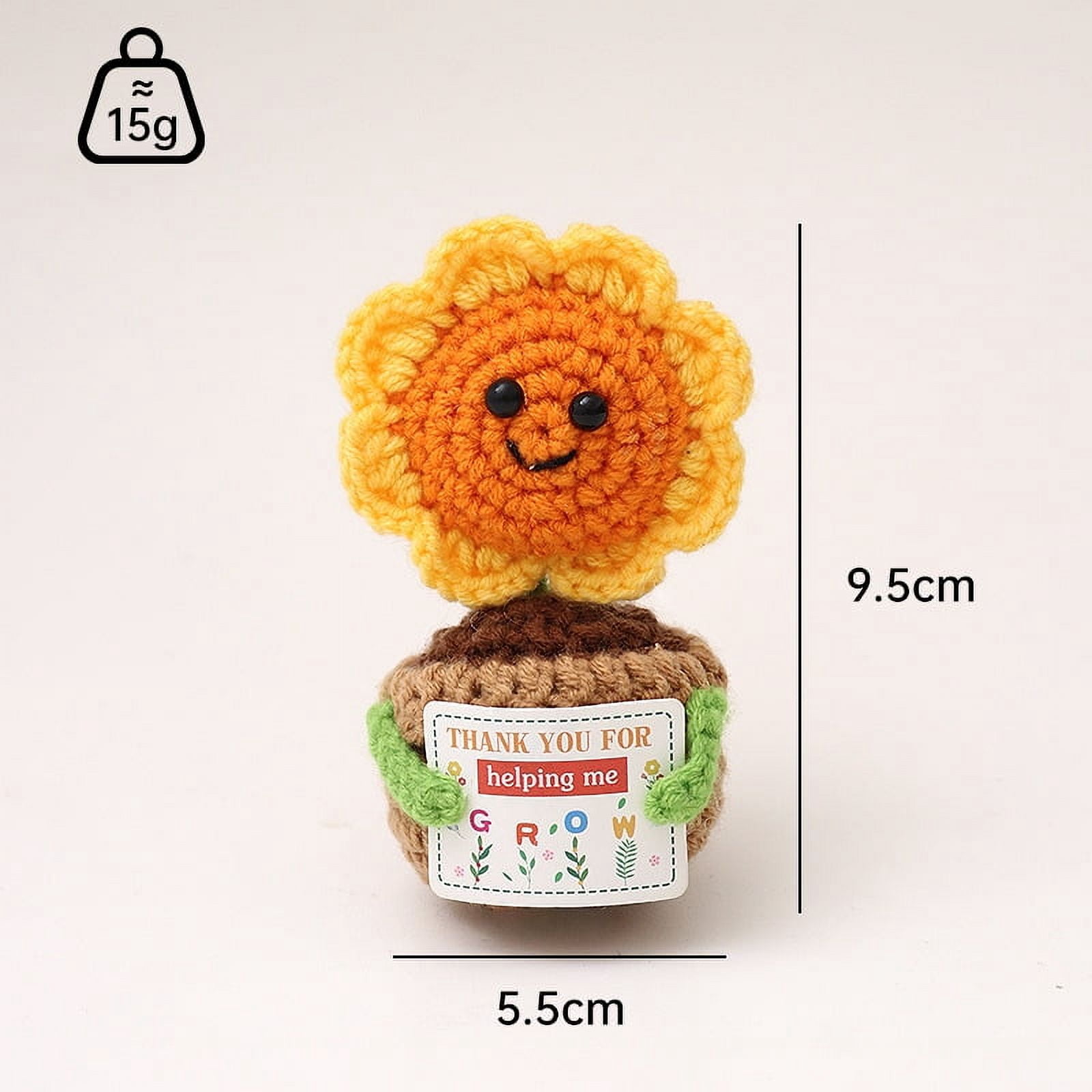 Handmade Emotional Support Sunflower Potted Plants, Positive Crochet ...