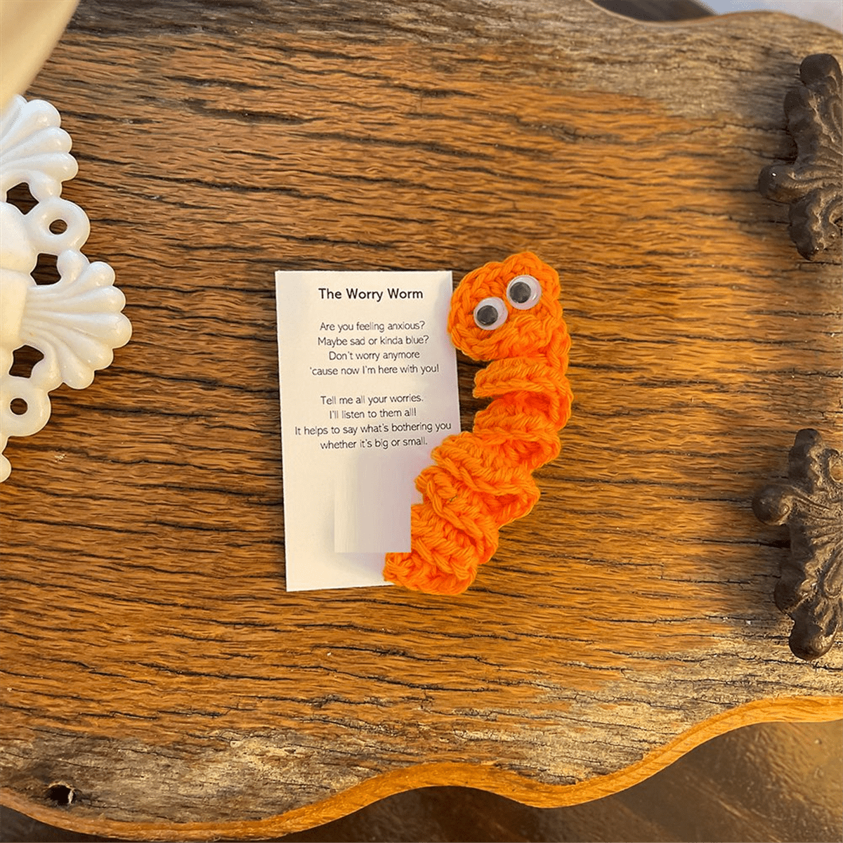 Handmade Emotional Support Worry Worm Gift, Crochet Worry Worm ...