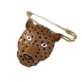 Handmade Enameled Leopard Head Shaped Pin Handcrafted Lapel Accessories ...