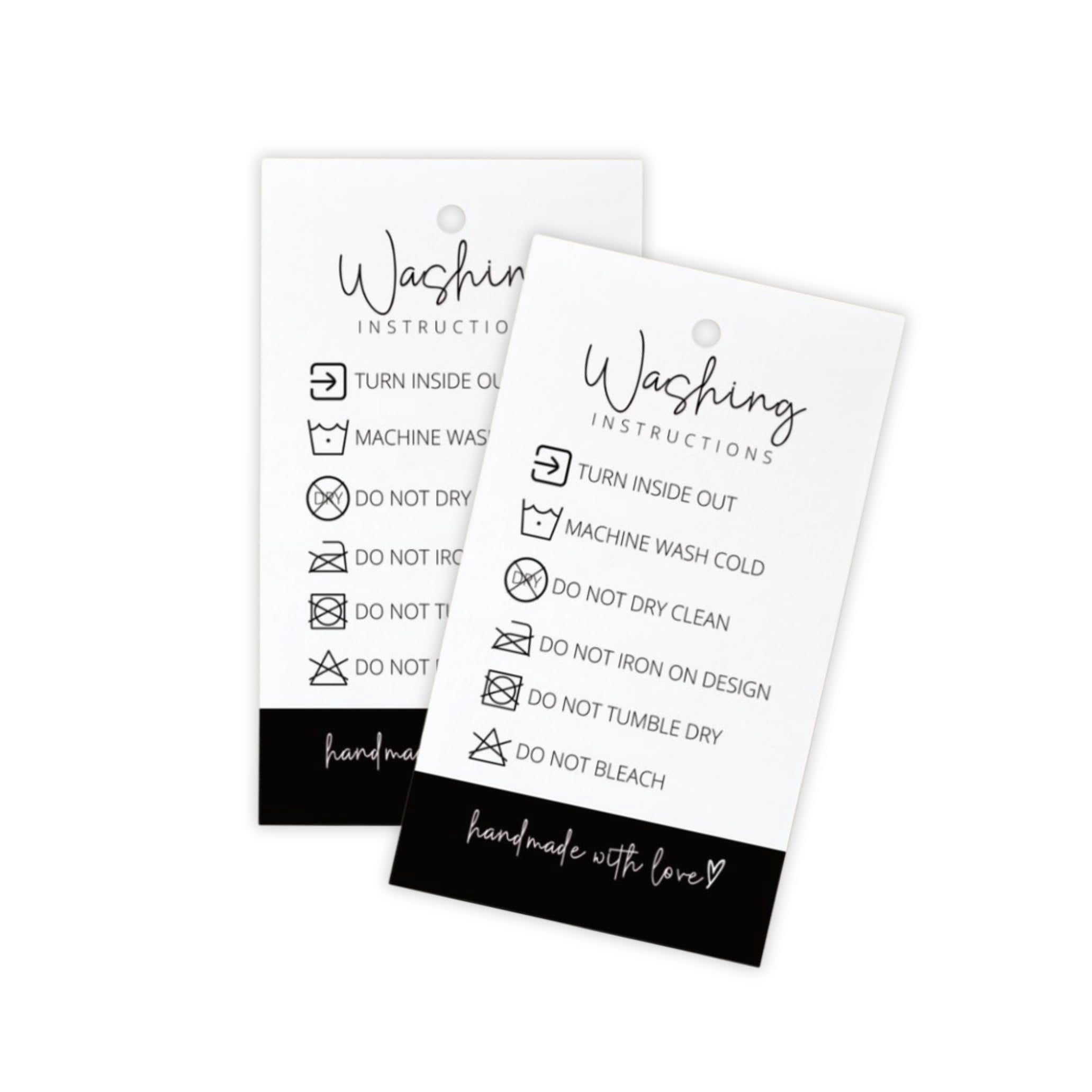 Handmade Fabric Washing Instructions Hang Tag Material Care Cards 50 ...
