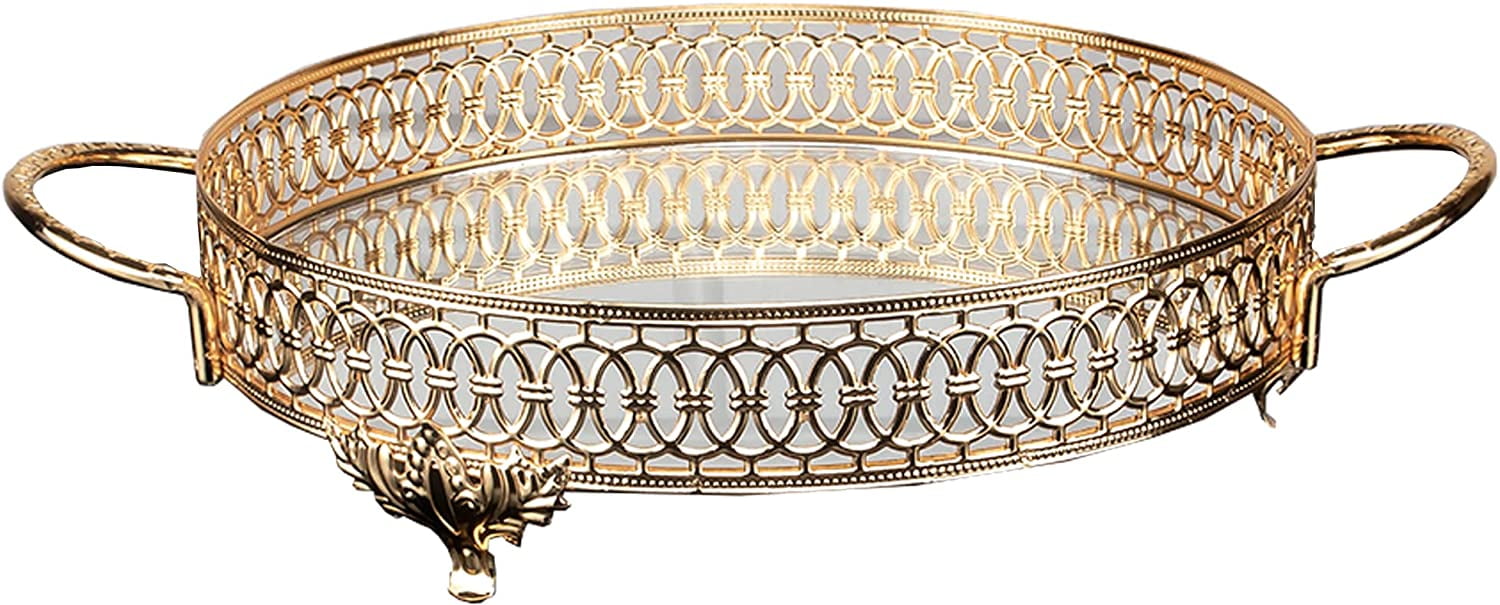 Handmade Fancy Serving Tray with Handle, Decorative Perfume Trays ...