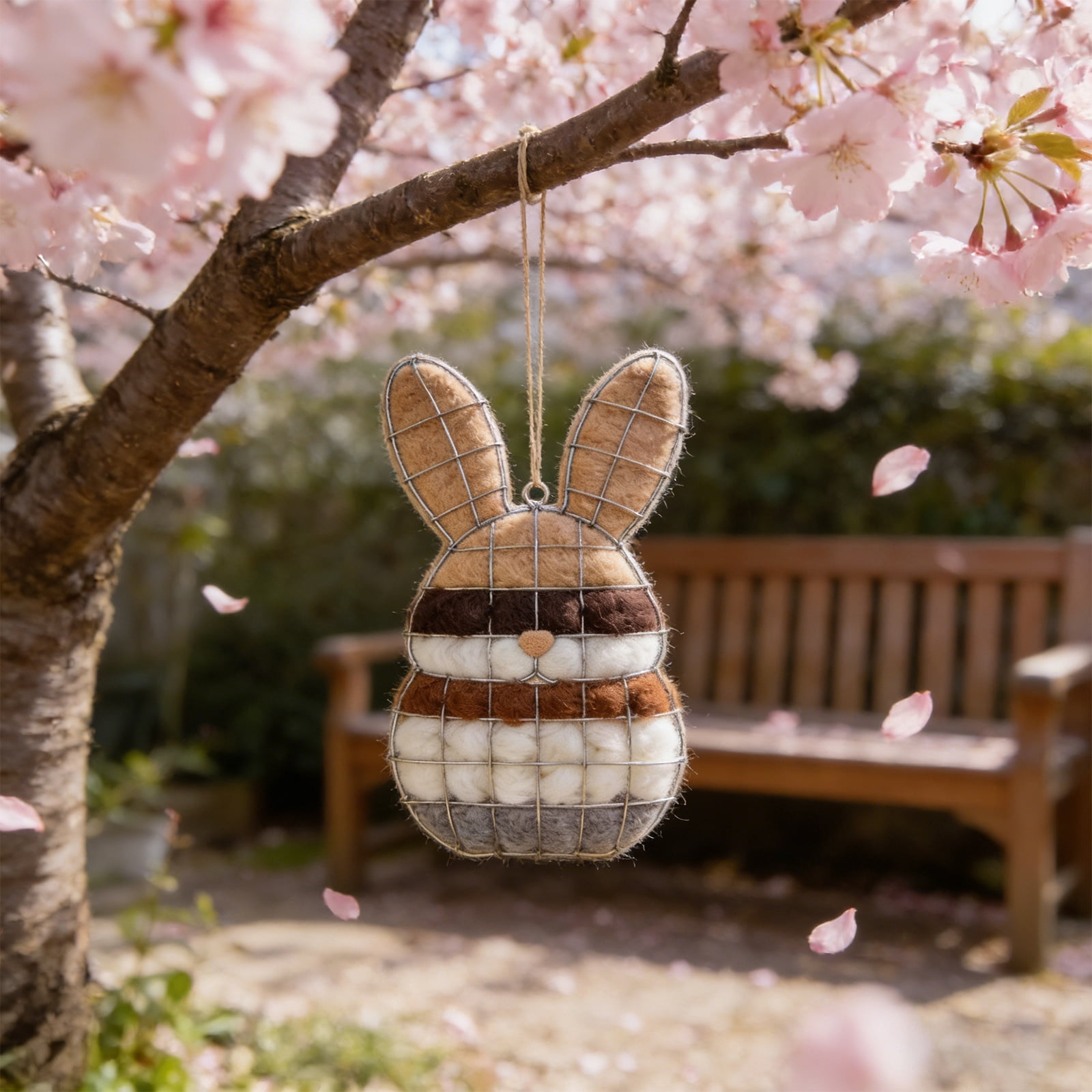 Handmade Fiber Bird Nesting Easter Bunny, Fiber Bird Material House ...