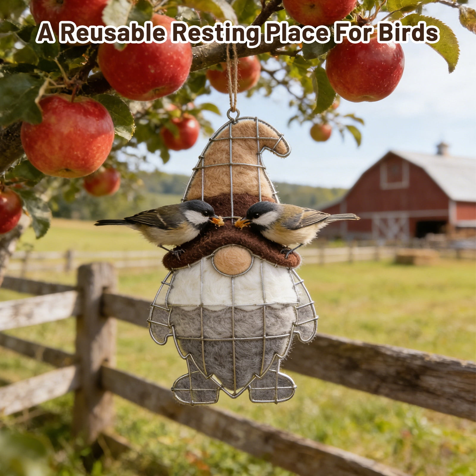 Handmade Fiber Bird Nesting Gnome, Birds Nests Material Holder ...